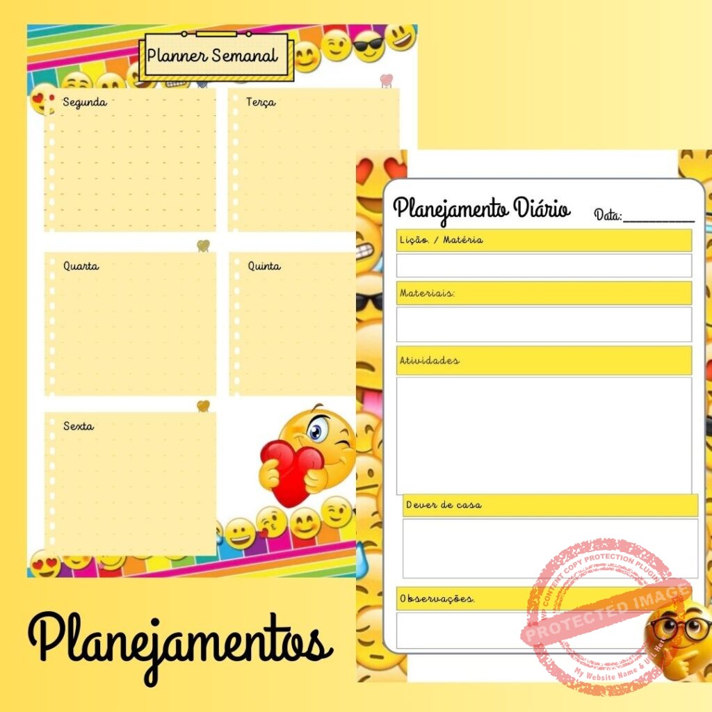 Planner emoji – Prof. Tati Aulas Criativas