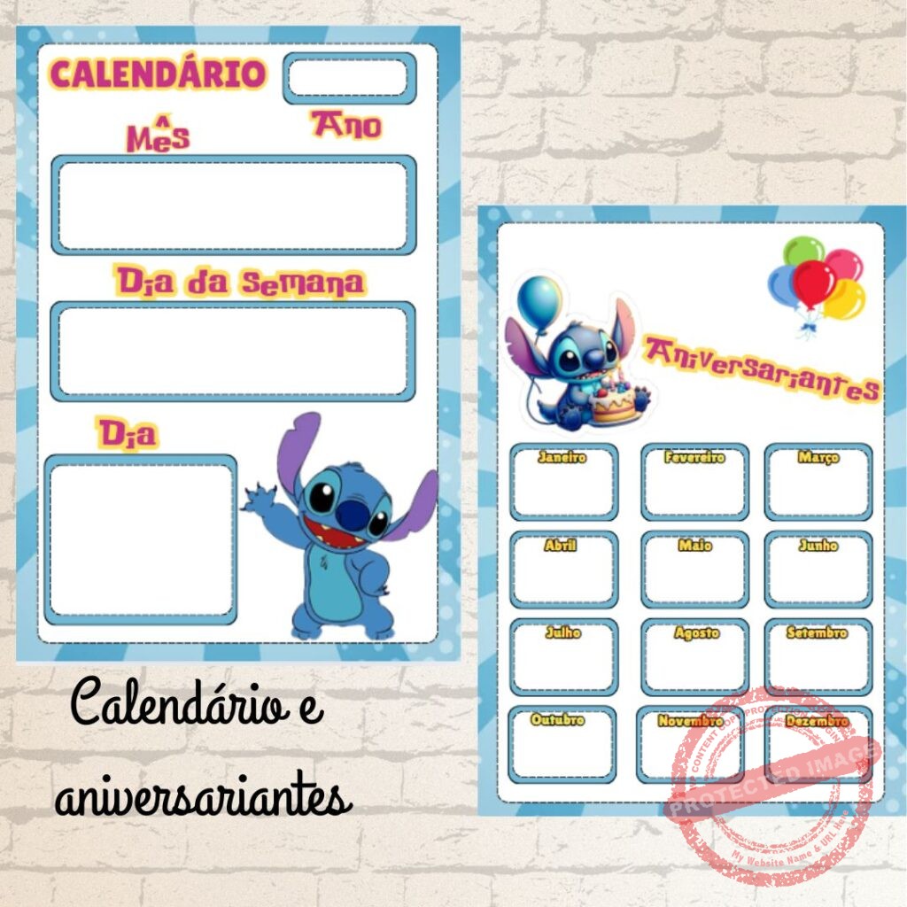 Kit Stitch sala de aula – Prof. Tati Aulas Criativas
