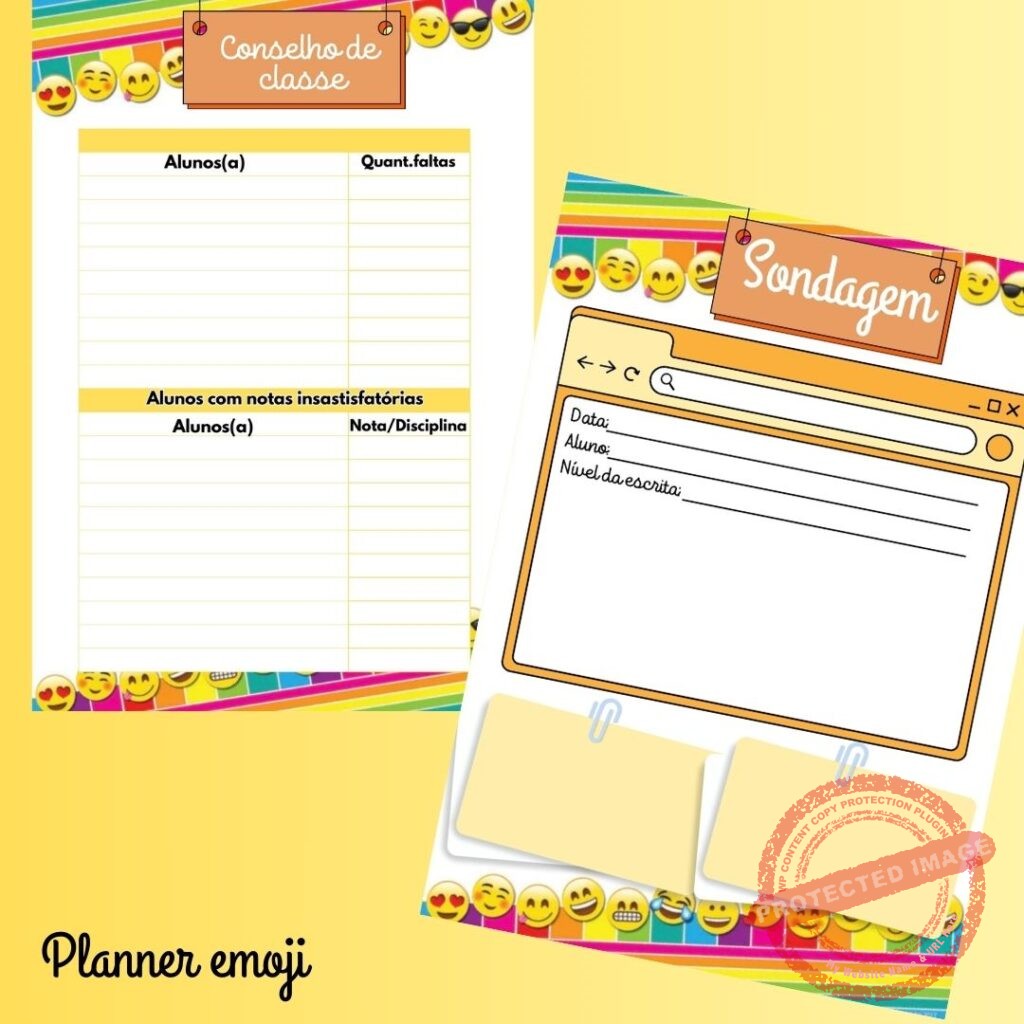 Planner emoji – Prof. Tati Aulas Criativas